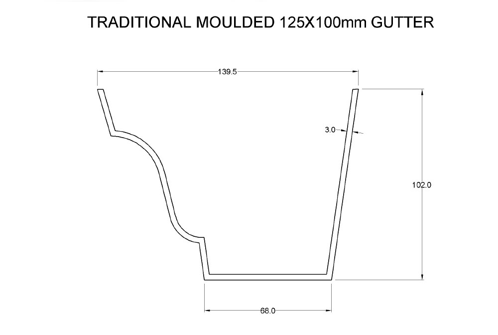 Traditional Moulded Ogee aluminium guttering system