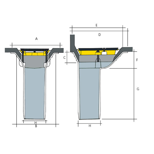 Balcony Outlet 82mm⌀ Pipe Connection