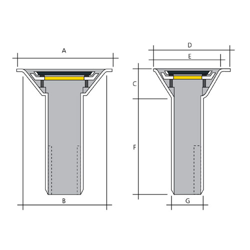 Shallow Balcony Outlet 82mm⌀ Pipe Connection