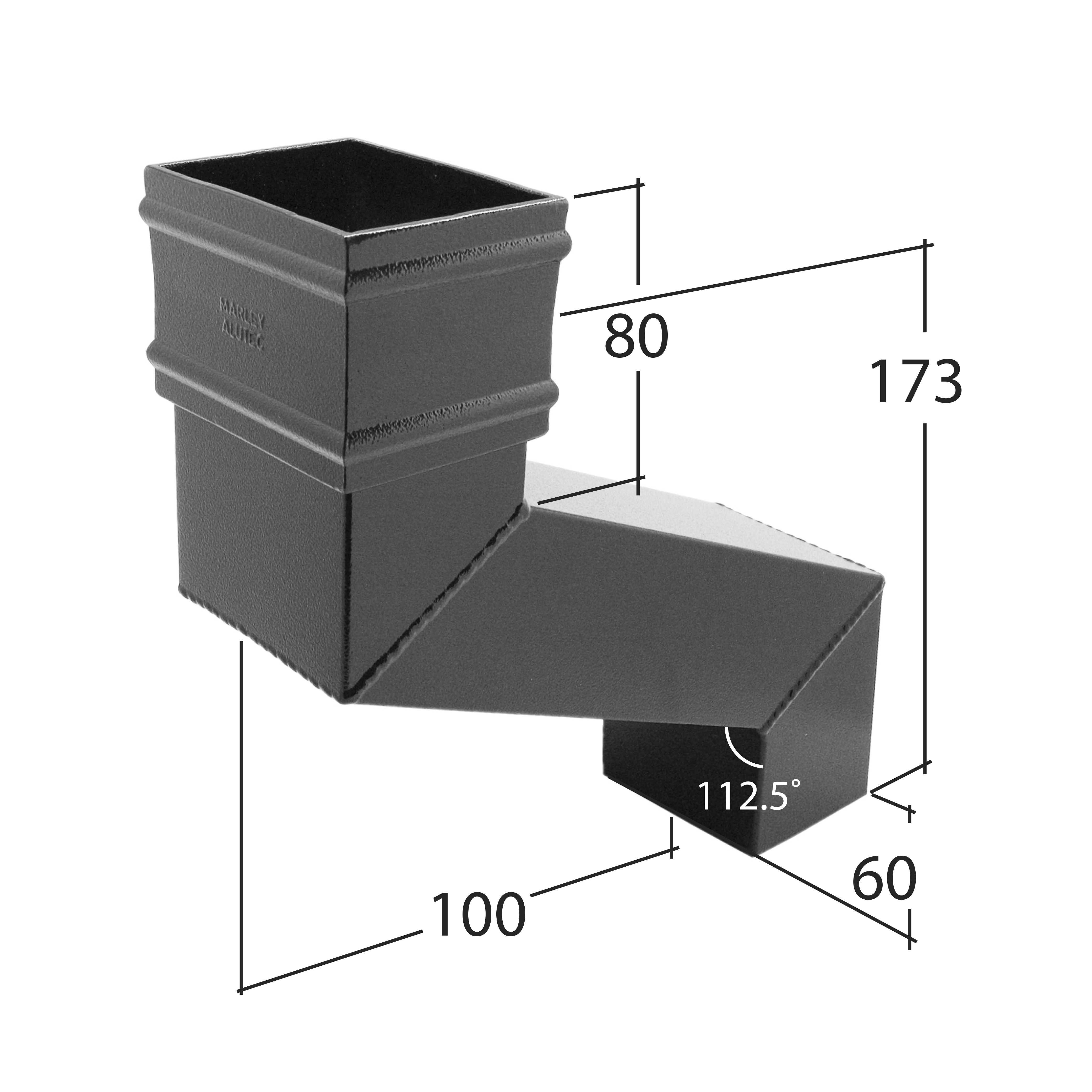 Aluminium Downpipe system - Traditional square From Marley Alutec
